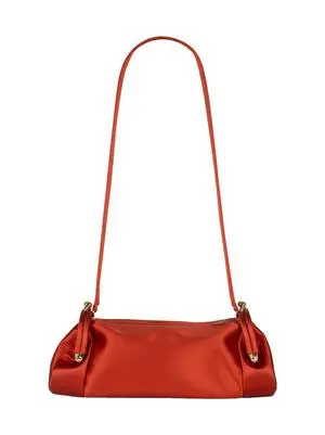 Jeffrey Campbell On-sunset Satin Shoulder Bag - Orange Satin Gold