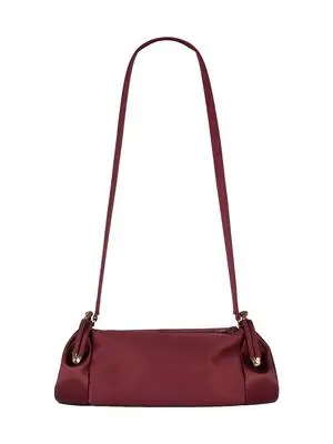 Jeffrey Campbell On-sunset Satin Shoulder Bag - Wine Satin Gold