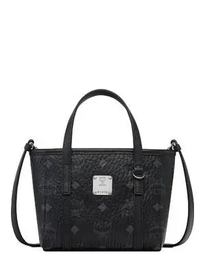 Mcm X-Mini Toni Top-Zip Shopper In Visetos Black