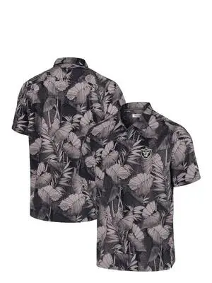 Tommy Bahama Las Vegas Raiders Bahama Coast Nuevo Fronds Camp Button-up Shirt - Black