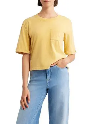 CITY BLUES Coram Crop Oversized T-shirt - Gold