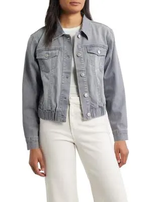 CITY BLUES Bomber Trucker Jacket - Gray