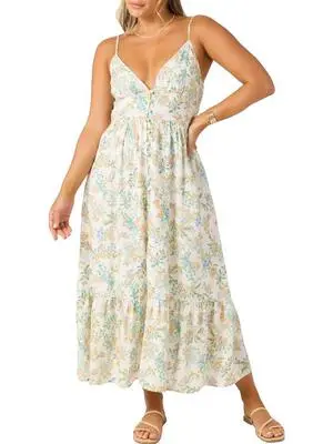 O'Neill Floral Print Maxi Dress - Winter White