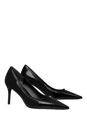 Tory Burch Double T Buckle Pointed Toe Pump - Perfect Black/black