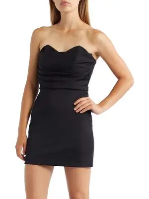 Black Halo Leonora Strapless Mini Dress - Black