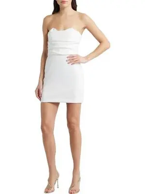 Black Halo Leonora Strapless Mini Dress - Whip Cream