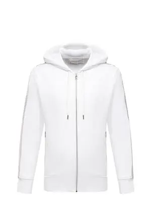 Alexander McQueen Tape Logo Zip Hoodie - White