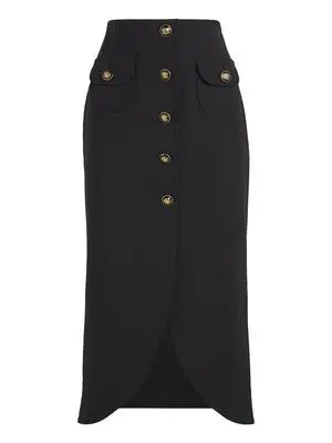 Sandro Buttoned Midi Skirt - Black