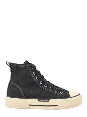 Karl Lagerfeld Logo-detail Denim Sneakers - Black