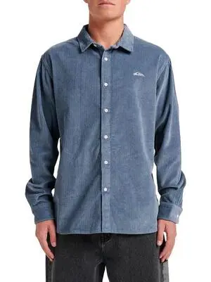 Quiksilver Cotton Corduroy Button-up Overshirt - China Blue