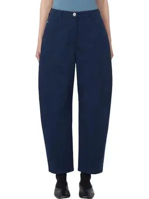 MM BY MAX MARA Etere Stretch Cotton Straight-leg Pants - Navy