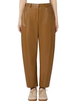 MM BY MAX MARA Anselmo Faux Leather Straight-leg Pants - Tobacco