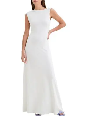 MARCELLA Laurel Sleeveless Stretch Jersey Gown - Off White