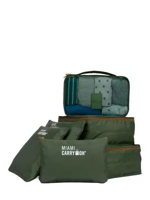 MIAMI CARRY ON 6-piece Packing Cubes - Olive Green/tan