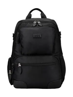 ELLE Voyage 20l Twill And Vegan Leather Backpack - Black