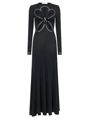Rabanne Embellished Cut-out Maxi Gown - Black