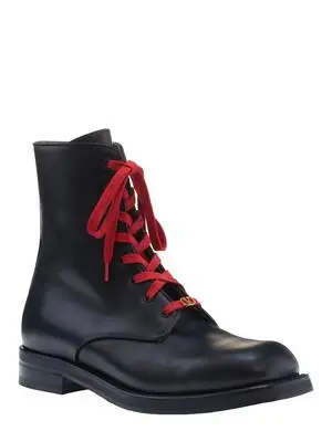 Valentino Garavani Vlogo Combat Boot - Black