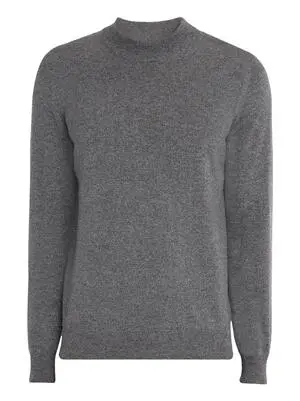 Brunello Cucinelli Ribbed Cashmere Mock Neck Pullover - Cfy01 Blac