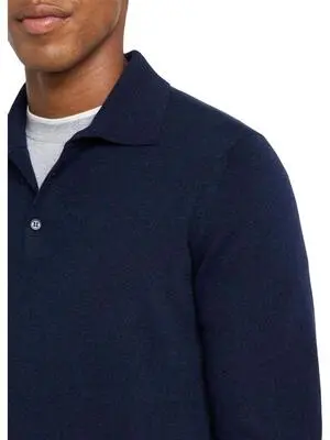 Brunello Cucinelli Men & Apos;s Premium Cashmere Polo Sweater Navy