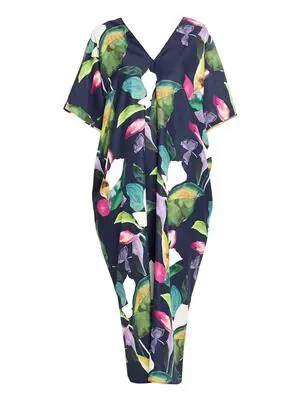 Natori Floral-print Cocoon Caftan - Nav