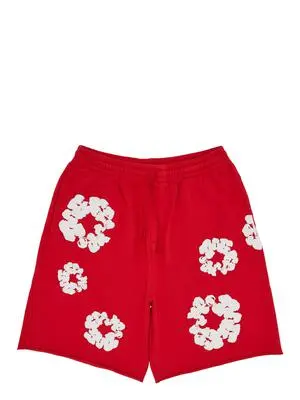 DENIM TEARS Cotton Wreath Sweatshorts - Red