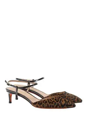 Santoni Cavallino Leather Slingbacks - Animal-print Cavallino