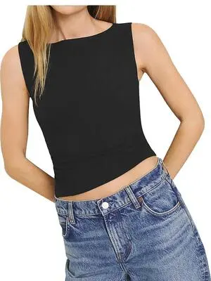 REFORMATION Dusk Knit Sleeveless Top - Black