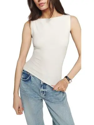 REFORMATION Dusk Knit Sleeveless Top - Fior Di Latte