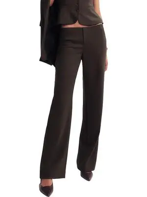 REFORMATION Vida Low Rise Pants - Mole