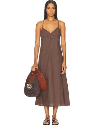 DEIJI STUDIOS Double Seam Dress - Chocolate