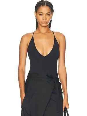 Wardrobe.NYC V-neck Bodysuit - Black