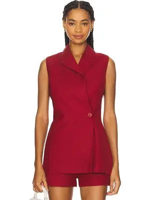 Faithfull The Brand Florine Sleeveless Blazer - Red