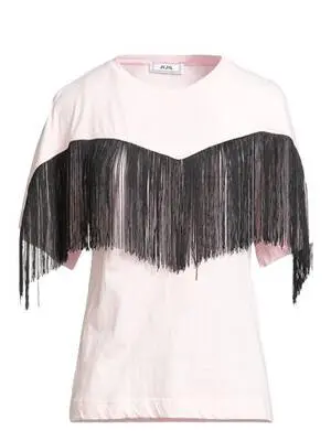 JIJIL Cotton T-shirt With Appliqués And Fringes - Pink