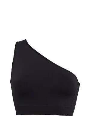 Rick Owens One-Shoulder Cropped Top Black
