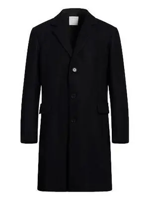 Sandro Felted Single-Breasted Coat Blue