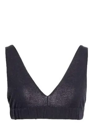 Peserico Virgin Wool, Silk, And Cashmere Cropped Top - Blue