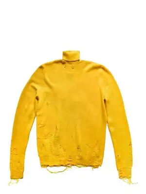 MAISON MARGIELA Distressed Roll-neck Sweater - Yellow