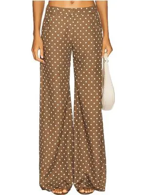 Amanda Uprichard Saddler Pants - Chocolate Brown Polka Dot