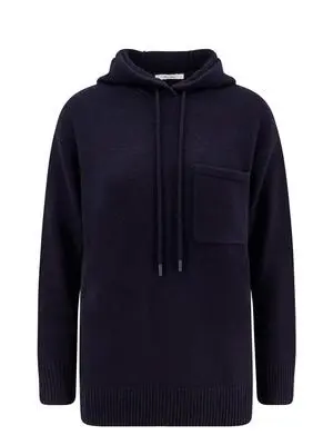 Max Mara Liana Cashmere And Wool Hooded Sweater - Blue