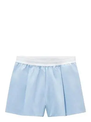 Alexander Wang Short With Logo Elastic Oxford - Blue
