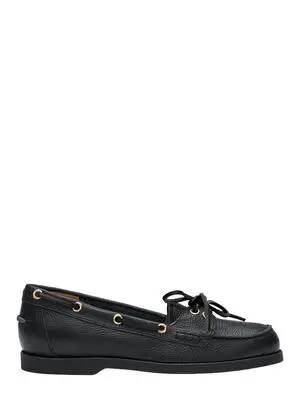 ATP ATELIER Nesso Grained Leather Boat Shoes - Black