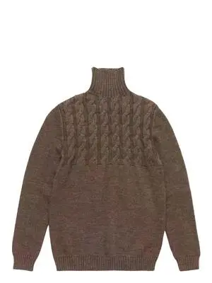 MAISON MARGIELA Cable-knit Turtleneck Jumper - Brown