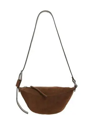 ALLSAINTS Suede Crossbody Bag - Fango Brown