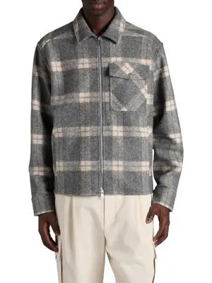 Moncler Plaid Shirt Jacket - Light Grey Check