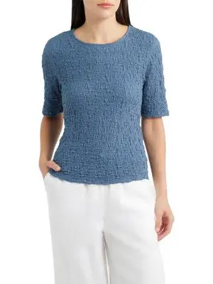 Eileen Fisher Crewneck Textured T-shirt - Coldspring
