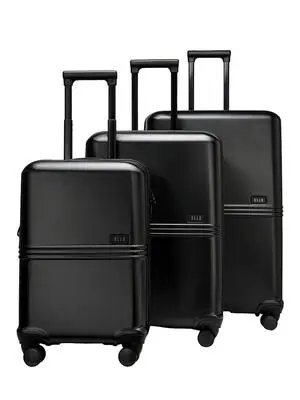 ELLE Expedition 3-piece Expandable Polycarbonate Spinner Luggage Set - Black