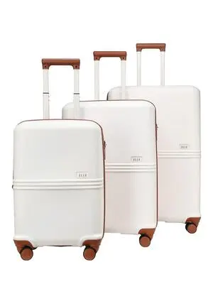 ELLE Expedition 3-piece Expandable Polycarbonate Spinner Luggage Set - White
