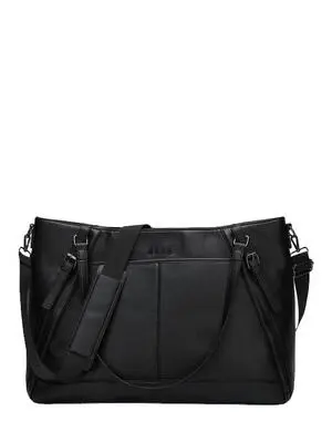 ELLE 33l Vegan Leather Weekender Duffle Bag - Black