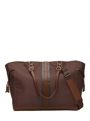 ELLE Eleganza 32L Monogram Weekender Duffel Bag Brown