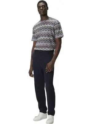 Missoni Straight-leg Trousers With Zigzag Pattern - Blue